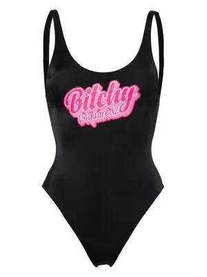 Dsquared2 Logo-print Embellished One-piece Swimsuit
