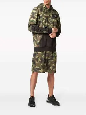PLEIN SPORT Camouflage-print Hoodie - Green