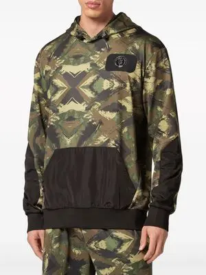 PLEIN SPORT Camouflage-print Hoodie - Green