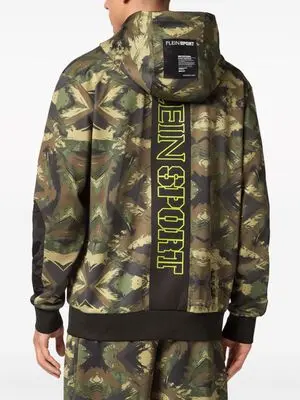 PLEIN SPORT Camouflage-print Hoodie - Green