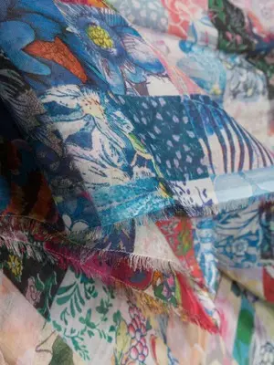 Faliero Sarti Floral-print Patchwork Scarf