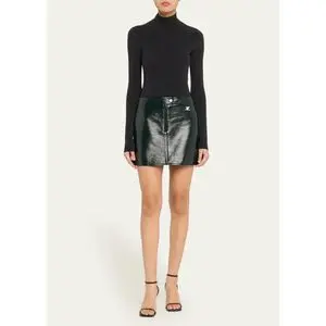 COURREGES Reedition Vinyl Mini Skirt - Black
