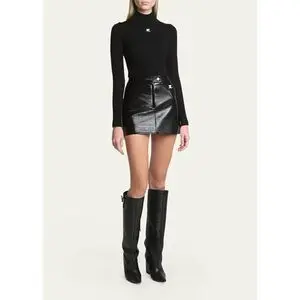 COURREGES Reedition Vinyl Mini Skirt - Black