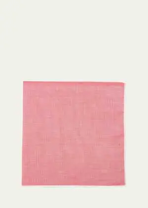Simonnot Godard Mineral Cotton Pocket Square Dk Orange