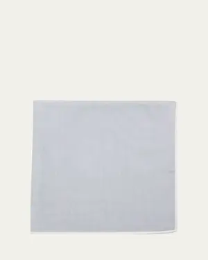 Simonnot Godard Mineral Cotton Pocket Square - Lt Grey