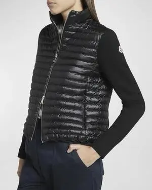 Moncler Hybrid Puffer Cardigan - Black