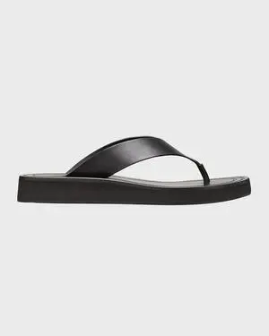 THE ROW Ginza Flip-Flop Sandals - Black