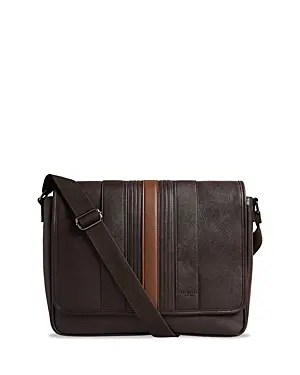 Ted Baker London Front Flap Striped Messenger Bag