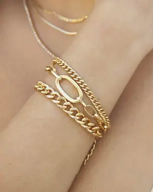 Ettika Chain Link Bracelets Set Of 3 - Gold