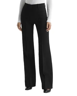 REISS Claude Flare Leg Trousers - Black