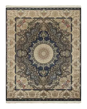 MINK HOME Majestic Elegance Tabriz Area Rug, 8' X 10 - Navy