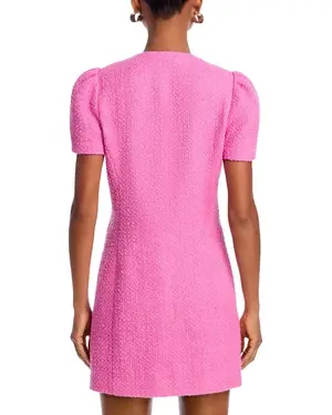 Aqua Tweed Mini Dress - Pink