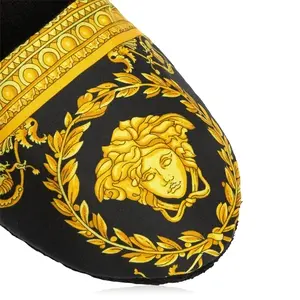 Versace I Heart Baroque Bath Slippers - Black