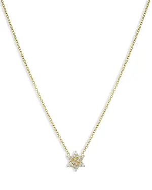 ZOE LEV 14k Yellow Diamond Star Of David Pendant Necklace