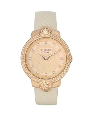 Versace Montorgueil Crystal Index Watch, 38mm - Pink/ivory