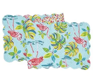 VALERIE PARR HILL Flamingo Garden 14' X 51' Table Runner Valer Ie - One-color
