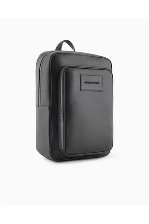 Emporio Armani Tumbled-leather Laptop Backpack