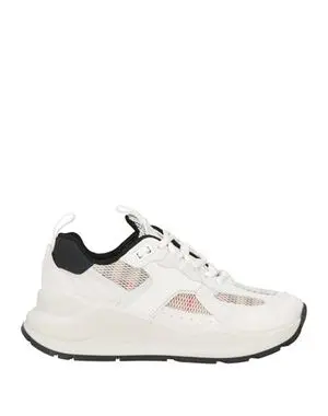 Burberry Sneakers Size Soft Leather, Textile Fibers - White