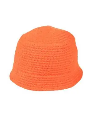 JW Anderson Knitted Beanie With Leather Trim - Orange