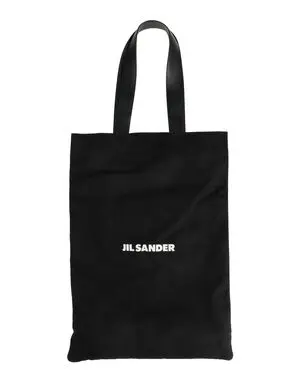 JIL SANDER Leather And Textile Fiber Shopper Bag - Black