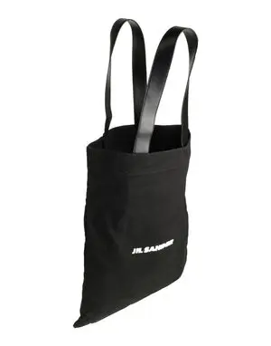 JIL SANDER Leather And Textile Fiber Shopper Bag - Black