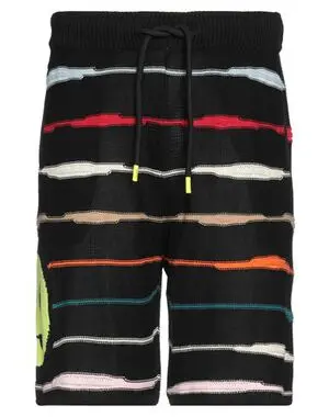 BARROW Striped Knitted Bermuda Shorts - Black
