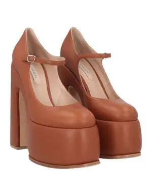 Casadei Mary Jane Platform Pumps - Tan