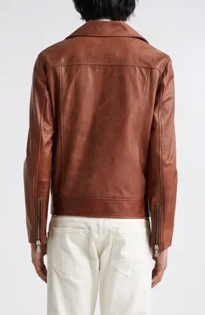 Eleventy Leather Biker Jacket