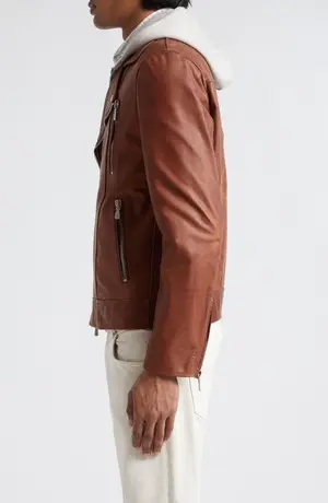 Eleventy Leather Biker Jacket