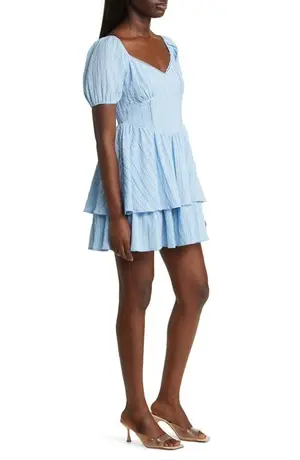 ALL IN FAVOR Crinkle Tiered Mini Dress