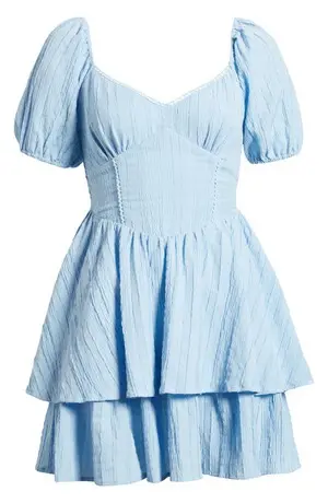 ALL IN FAVOR Crinkle Tiered Mini Dress