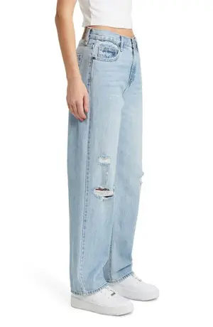 HIDDEN JEANS Ripped High-waist Straight-leg Jeans