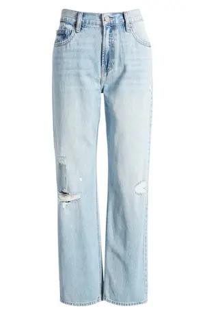 HIDDEN JEANS Ripped High-waist Straight-leg Jeans