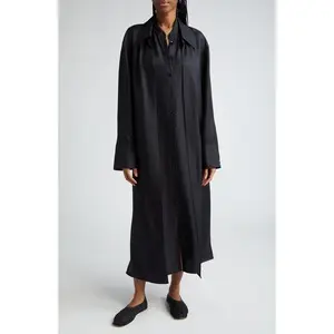 RÓHE Double Layer Long Sleeve Silk Shirtdress