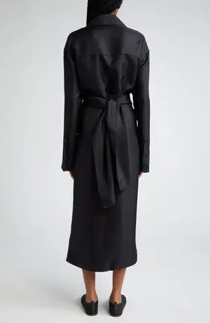 RÓHE Double Layer Long Sleeve Silk Shirtdress