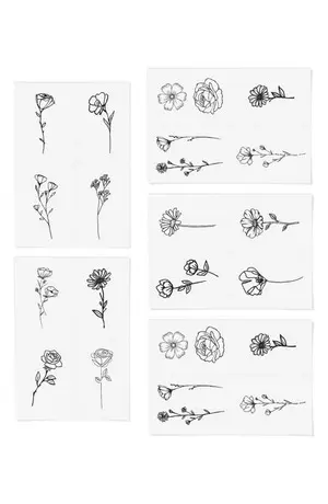 INKED BY DANI Blooming Temporary Tattoos - Black