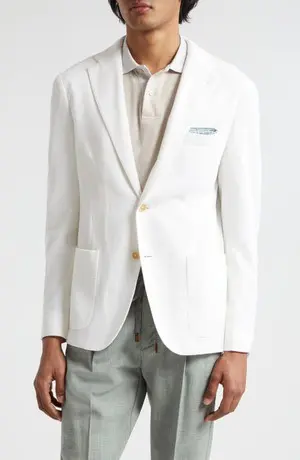 Eleventy Cotton-cashmere Sport Coat With Removable Hooded Bib