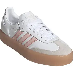 Adidas Sambae Platform Sneakers - White/sandy Pink/flash Red