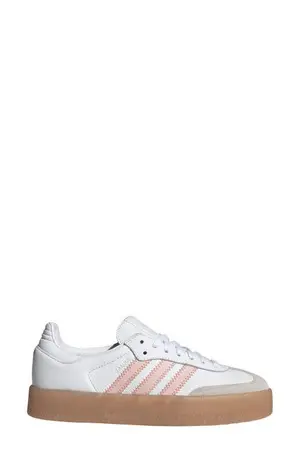 Adidas Sambae Platform Sneakers - White/sandy Pink/flash Red