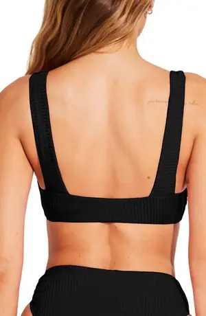 Vitamin A® Lar Ring Detail Rib Bikini Top - Black