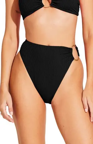Vitamin A® Vitamin A® Lolita Ring High Waist Bikini Bottom Black Ecorib