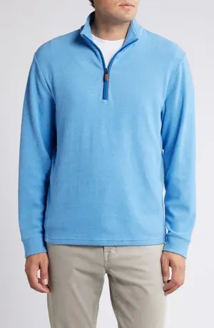 Vineyard Vines Calm Water Quarter Zip Top - Hull Blue