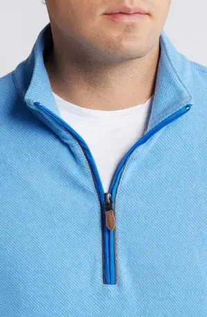 Vineyard Vines Calm Water Quarter Zip Top - Hull Blue