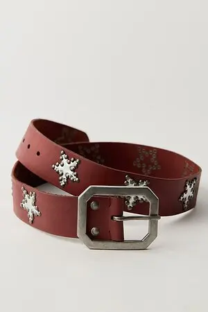 Free People Starcrossed Studded Leather Belt Firecracker