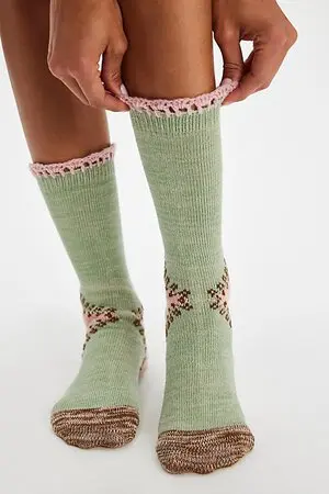 Free People Raggedy Ankle Socks - White Jade Combo