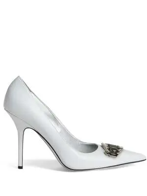 Dsquared2 100mm Logo-plaque Leather Pumps - White