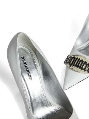 Dsquared2 100mm Logo-plaque Leather Pumps - White
