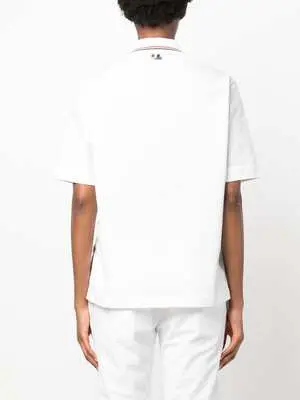 Thom Browne Rwb-stripe Seersucker Polo Top