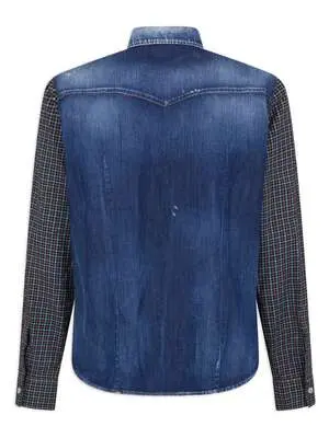 Dsquared2 Checked Panelled Denim Shirt