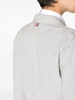 Thom Browne Striped Seersucker Single-breasted Blazer